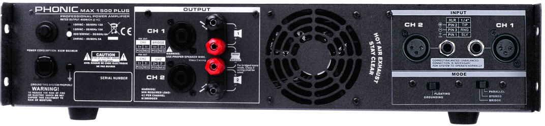 Phonic MAX 1500 усилитель мощности, 2x450 Вт, 4 Ом купить в Москве в ...