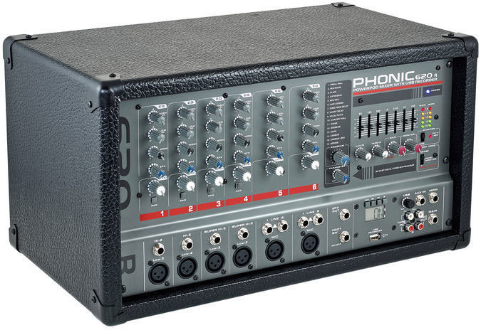Phonic Powerpod 620 R микшер с усилителем мощности, 6 XLR, 2 стерео ...
