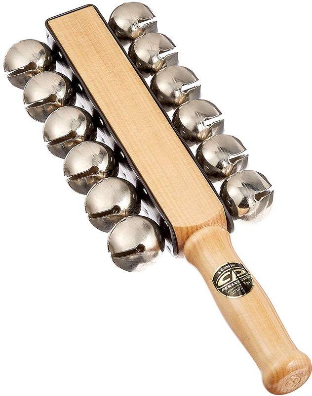Latin Percussion CP373 Sleigh Bells бубенцы на деревянной ручке купить ...
