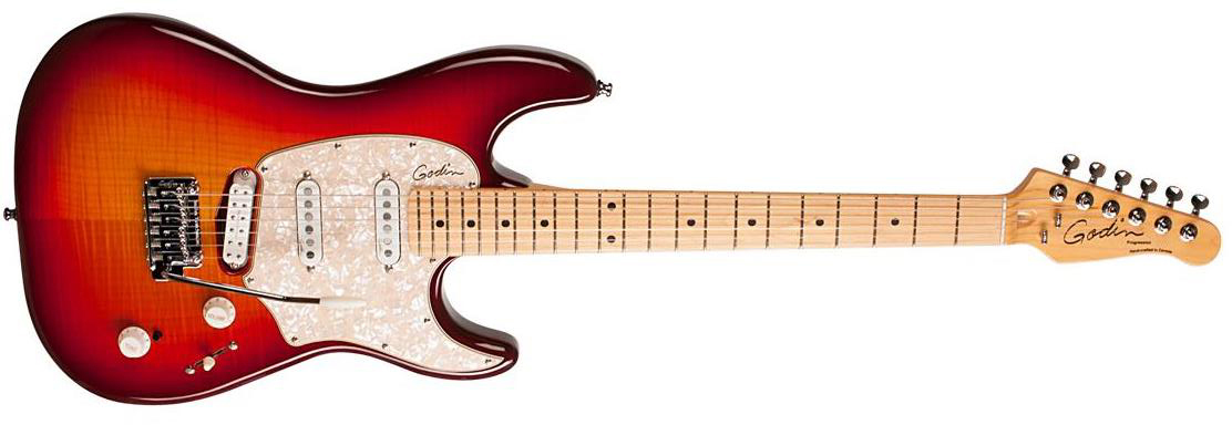 Godin Progression Plus Cherry Burst Flame MN электрогитара купить в ...
